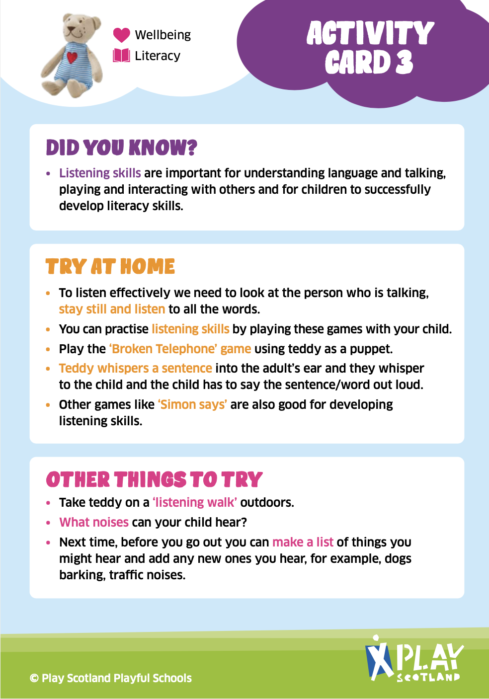 Play Well Activity Card 3 - Play Scotland